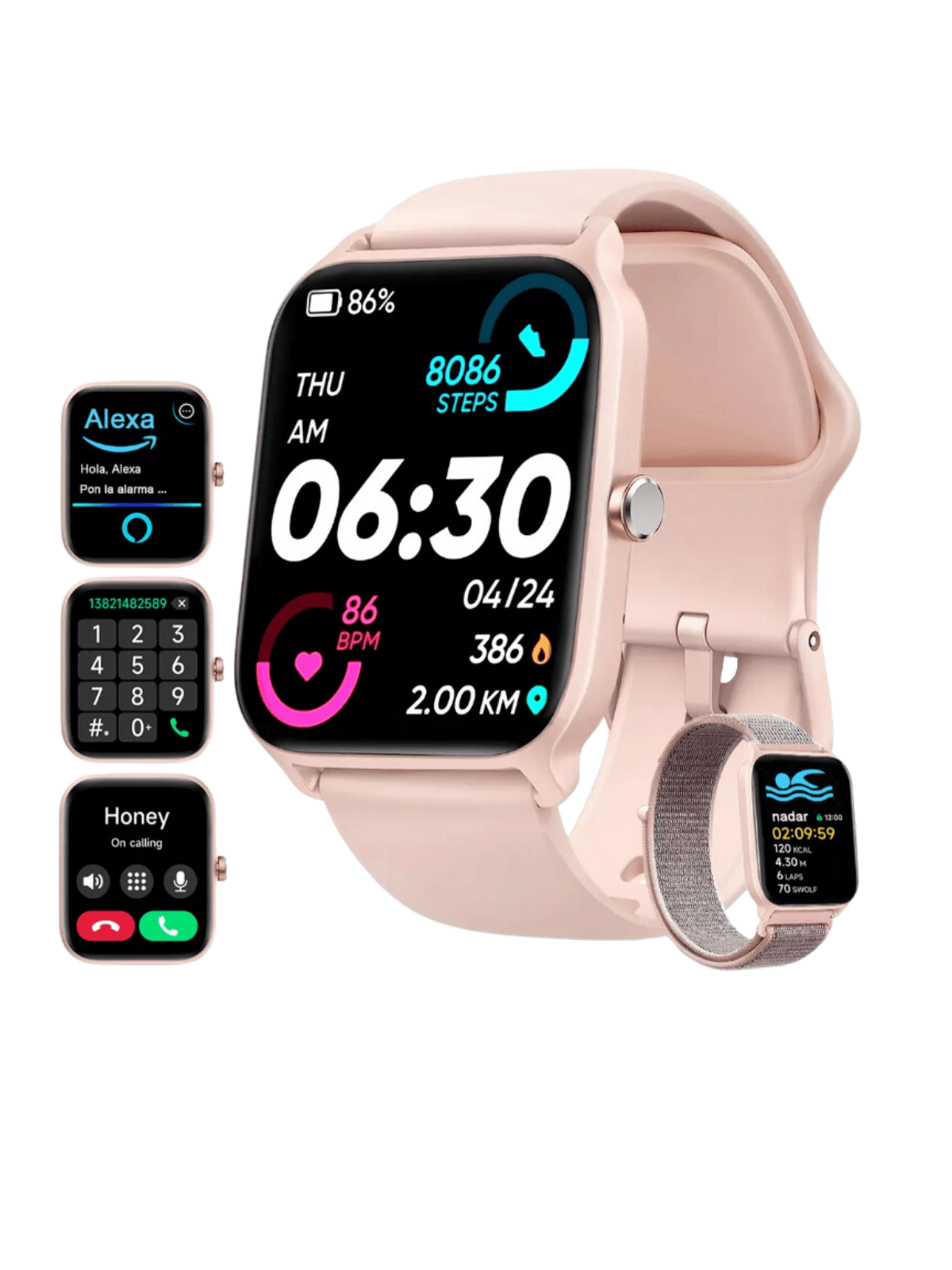 Nelo: Smartwatch AITAFY 1.8" FullHD, IP68, Asistente Alexa, 100 Modos ...