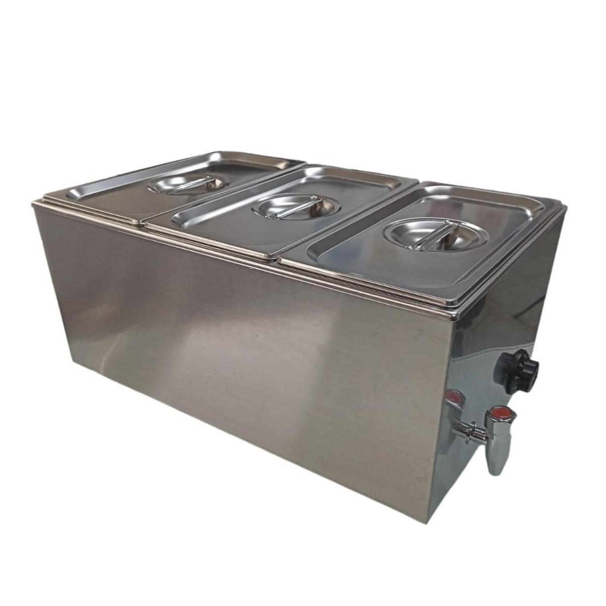 Nelo: Baño Maria 3 compartimentos con tapa Electrico Shorbull